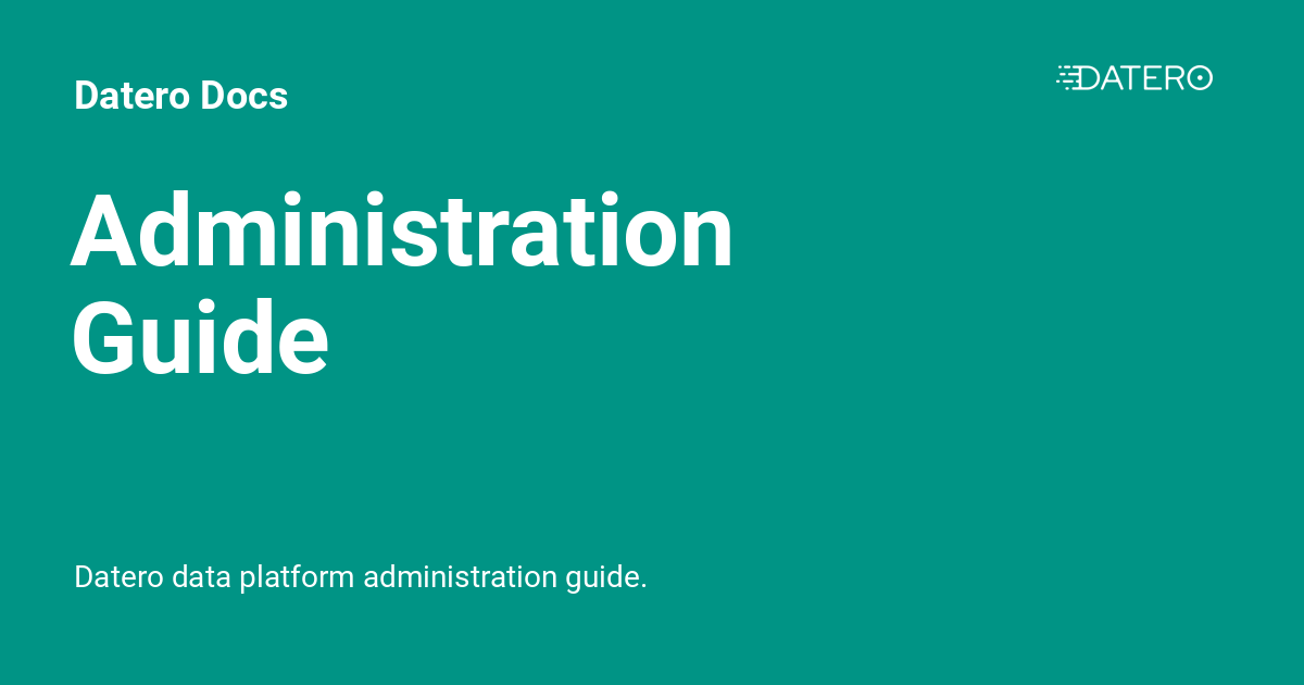 Administration Guide - Datero Docs